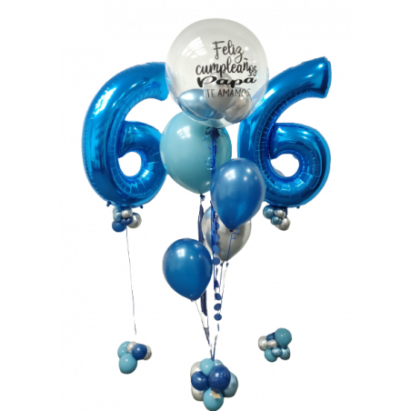 Bouquet de Globos de Cumpleaños con Globo Confetti Personalizado en Caracas